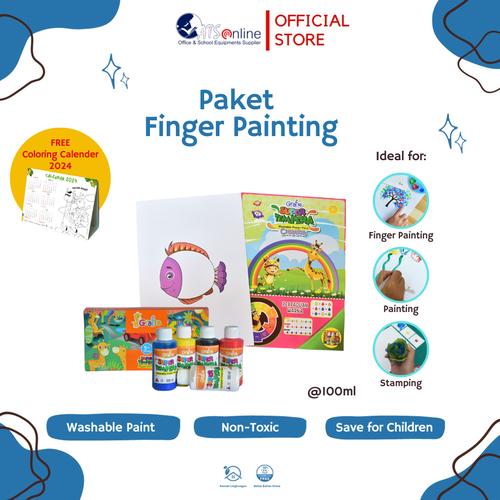 Jual SET MELUKIS Finger Painting Super Tempera 5 Warna 100ml GRAFIE ...