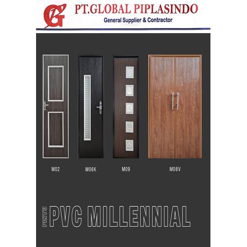 Jual Pintu PVC Milenial Ukuran kusen 70x195 Hanya Resi - M06K, Putih ...