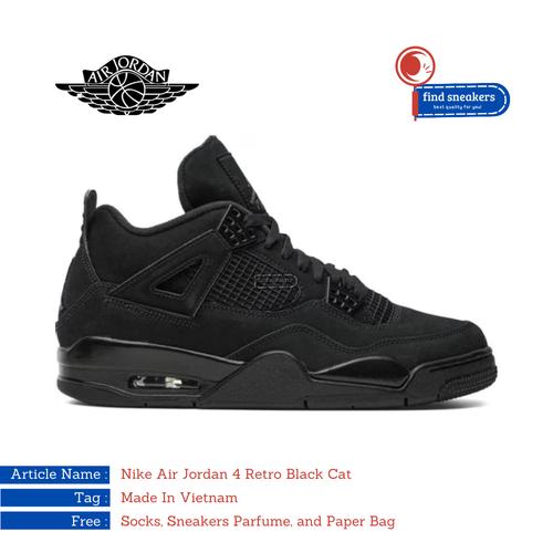 Jual Sepatu Sneakers Pria NIKE AIR JORDAN 4 RETRO BLACK CAT BRAND NEW ...