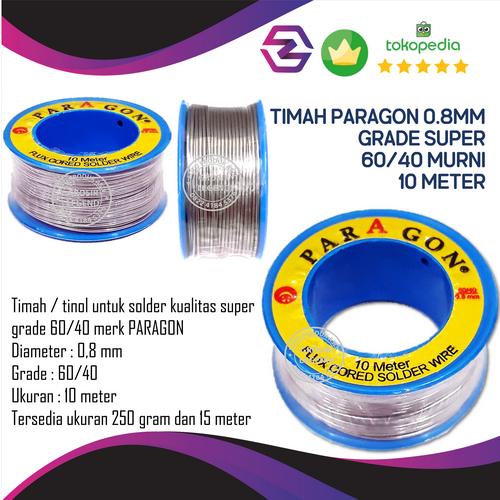 Jual TIMAH TINOL SOLDER PARAGON 0.8MM GRADE SUPER 60/40 MURNI 10 METER ...