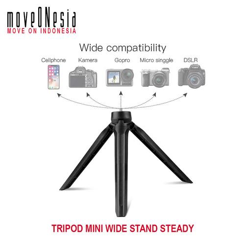 Jual Tripod Mini Wide Stand Steady For Gimbal DSLR Cameras Webcam ...