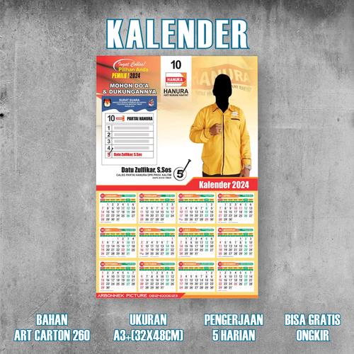 Jual Costum Kalender 2024 Caleg Kampanye Pilkada - 10.000, Mata ayam ...