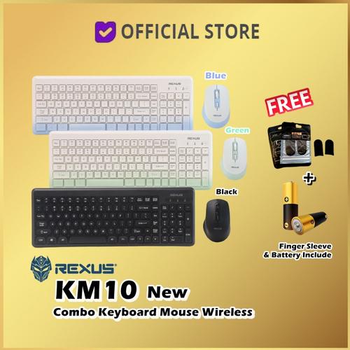 Promo Rexus KM10 Combo Keyboard Mouse Wireless KM 10 New - Black ...