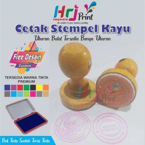 Jual Cetak Stempel Kayu Ukuran Bulat Desain Custom Suka-Suka Termurah ...