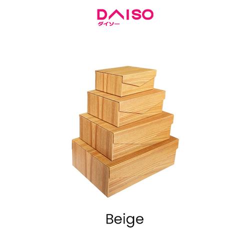 Jual Daiso Paper Box with Lid -4 Sizes - Rectangular - Wood Grain ...