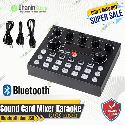 Jual Mixer Mini Soundcard V8s Audio Karaoke Bluetooth Usb Amplifier ...