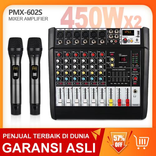 Jual 3 IN 1 AUDIO MIXER POWER AMPLIFIER & SET 2 MIC 6 CHANNEL - PMX602 ...