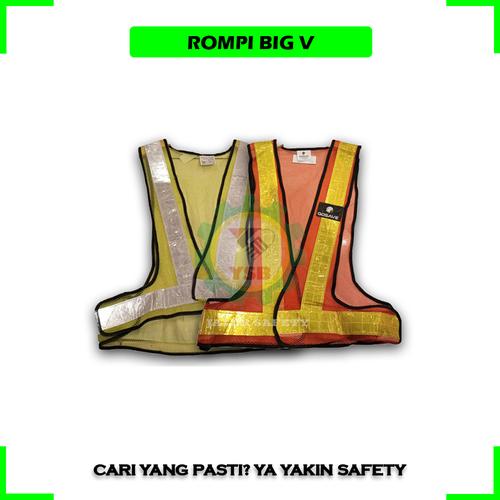 Jual Rompi Proyek Jaring Safety Reflektif Model Garis Big V Orange Hijau - Jaring X, Hijau ...
