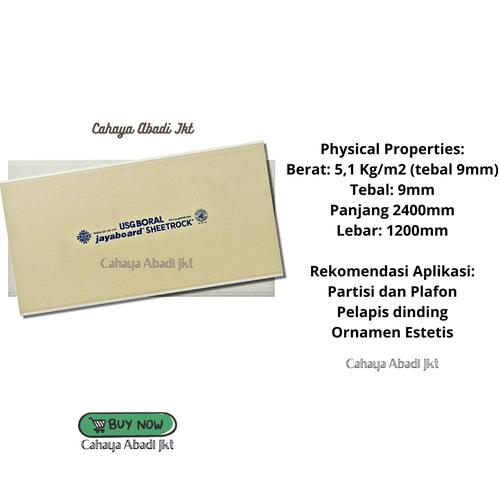 Jual GIPSUM JAYABOARD GYPSUM JAYABOARD 9MM 1,2 X 2,4mm ORIGINAL ...