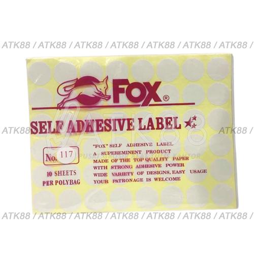 Jual Kertas / Label Stiker Fox No. 117 uk. 25 mm (Bulat) - Kota Bandung ...