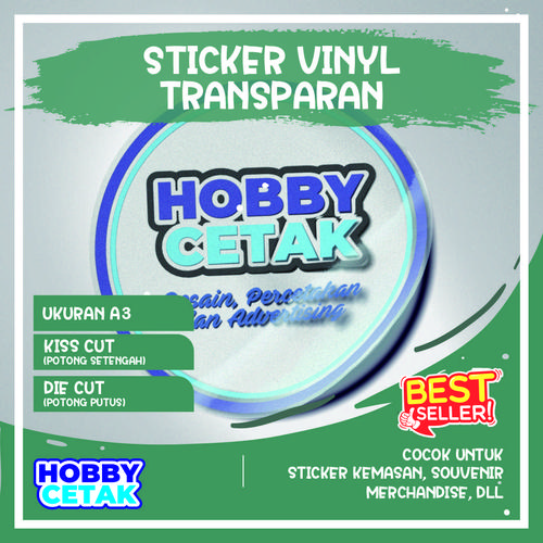 Jual Cetak Sticker Vinyl Transparan Quantac Ukuran A3+ Desain Custom ...