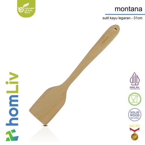 Jual HomLiv Sutil Kayu Foodgrade Montana Wood Alat Masak Spatula ...