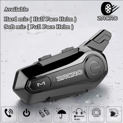 Promo ZACRO E1 Intercom helm Bluetooth 5.0 FM Radio intercom dua arah ...