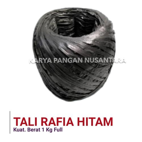 Jual TALI RAFIA HITAM 1KG FULL TALI PLASTIK RAFIA KUAT BERAT 1KG ROLL ...