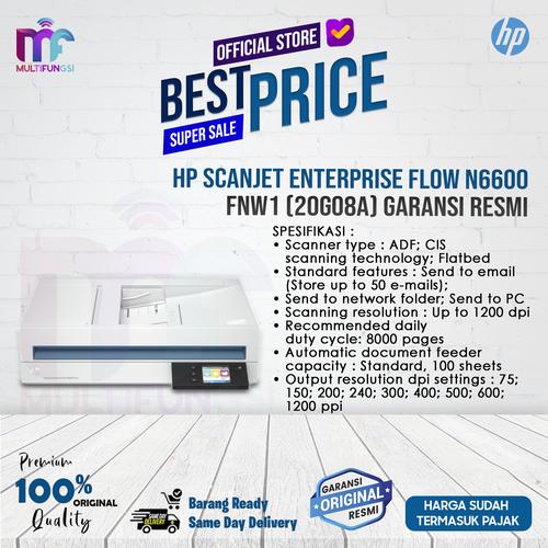 Promo HP ScanJet Enterprise Flow N6600 fnw1 (20G08A) Garansi Resmi ...