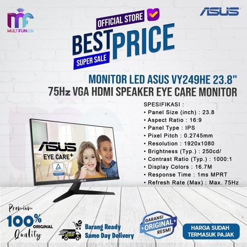 Promo Monitor LED Asus 23.8" VY249HE 75Hz VGA HDMI Speaker Garansi ...