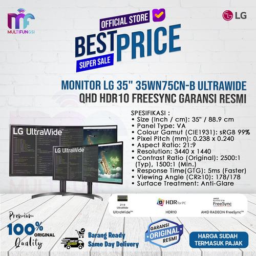 Promo Monitor LG 35" 35WN75C-B Ultrawide QHD HDR VA Curved Garansi ...