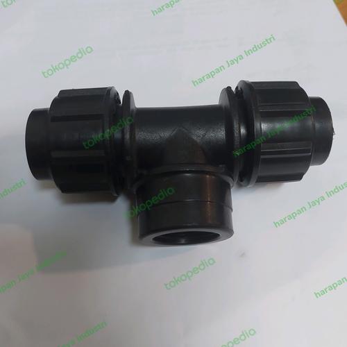 Jual Female Tee pipa HDPE 20mm × 3/4" / Female Tee HDPE drat 3/4" × ...
