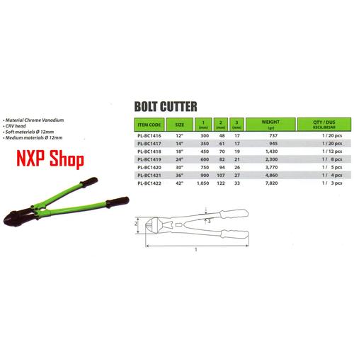 Jual bolt cutter 14" TEKIRO / gunting kawat beton besi rantai baja 14 ...