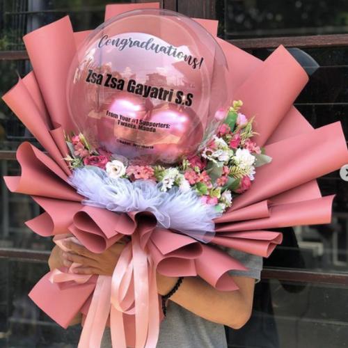 Jual buket balon bunga artificial / buket balon / buket wisuda ...
