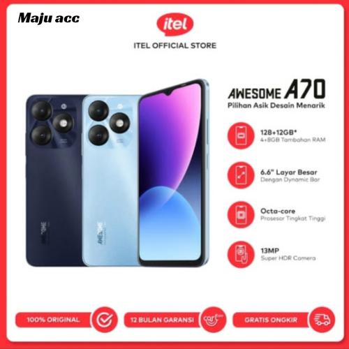 Jual ITEL A70 RAM 4GB /256Gb & RAM 4GB /128GB & RAM 3GB/128GB RESMI ITEL - Black, RAM 4GB/64GB ...