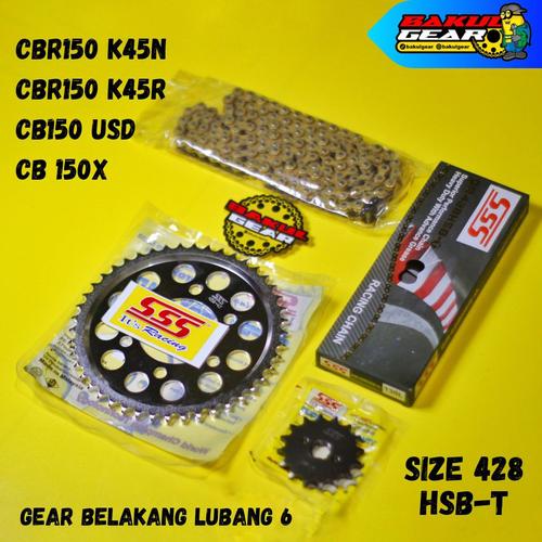 Jual Gir Gear set SSS CBR 150R CB 150R CBR K45N 6 LUBANG HSBT 428 - 13 ...