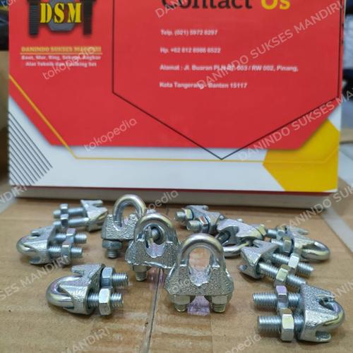 Jual Galvanis / Klem Seling M6 / Wire Rope Clip 1/4" / Clamp Kuku Macan ...