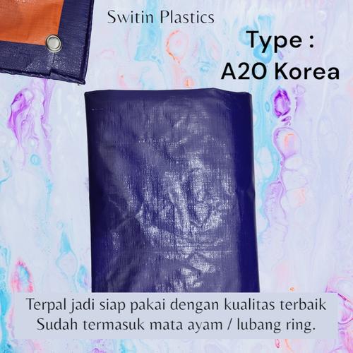 Jual Terpal A20 korea, harga permeter ukuran bebas - KR-Biru Orange, 1 ...