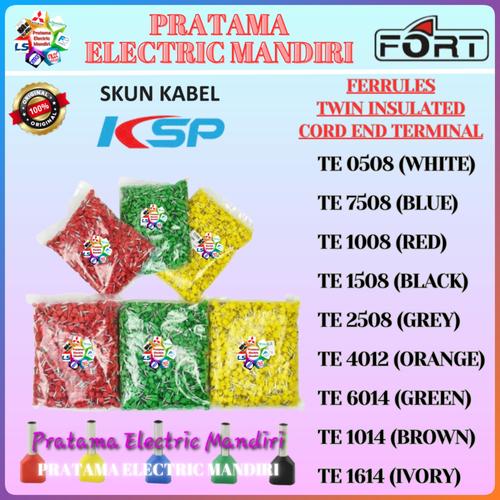Jual FORT FERRULES TWIN INSULATED CORD END TERMINAL TE-7508 TE7508 BLUE ...