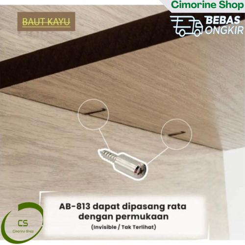 Jual Baut Ambalan Kayu Besi Bulat Sekrup SIku Penyangga Rak Lemari ...
