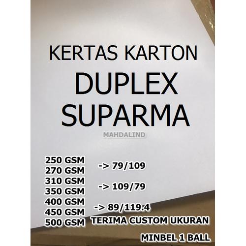 Jual KERTAS DUPLEX KARTON DUPLEK SUPARMA 300 GSM KUALITAS 1 UKURAN ...
