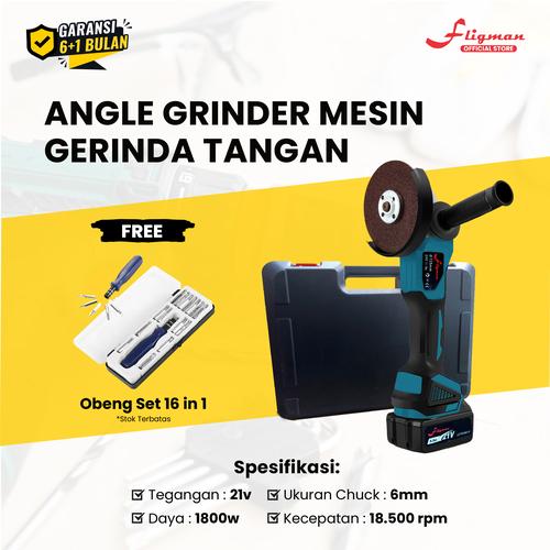 Promo Mesin Gerinda Tangan Fligman 5 inch-Cordless Electric Angle ...