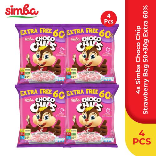 Promo Simba Choco Chips Strawberry Bag 50gr+30gr Extra 60% x 4 Pcs ...