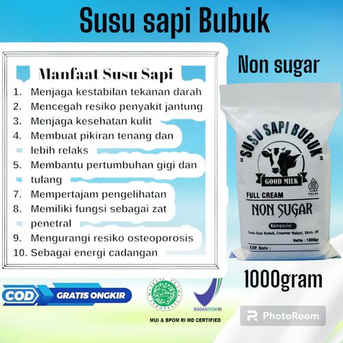 Jual susu sapi Bubuk fullcream NON SUGAR (tanpa gula) tawar - Kab ...