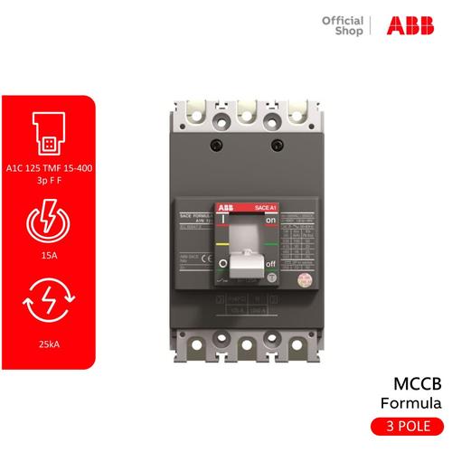 Promo ABB MCCB 3P 15A 25kA A1C 125 TMF 15-400 1SDA066709R1 Breaker ...