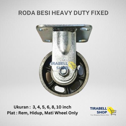 Jual Roda Bahan Besi Heavy Duty 4 inch Plat Mati Fixed - Jakarta Barat ...