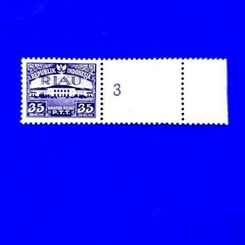 Jual Prangko INDONESIA 1954. C.T. RIAU 35 sen dengan margin. Gedung P.T ...