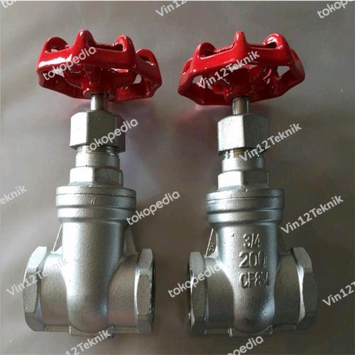 Jual Gate Valve Stainless SS316 Drat 2" Inch / CF8M 200 PSI - Jakarta ...