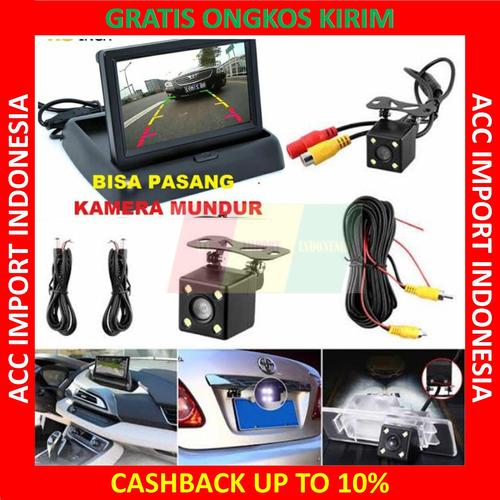 Promo Paket Monitor TFT Kamera Mundur Parkir Mobil Kabel CCD Rear Car ...