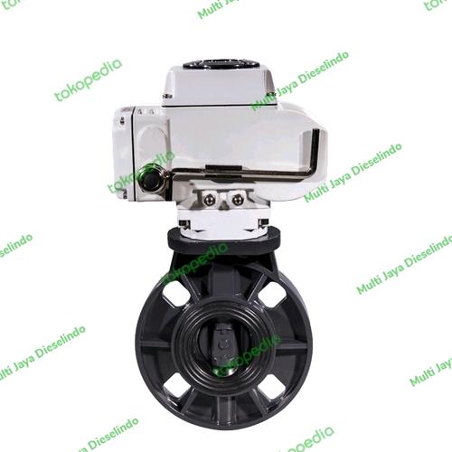 Jual Butterfly Valve PVC 4" inch DN100 Actuator Electric Motorized 220V ...