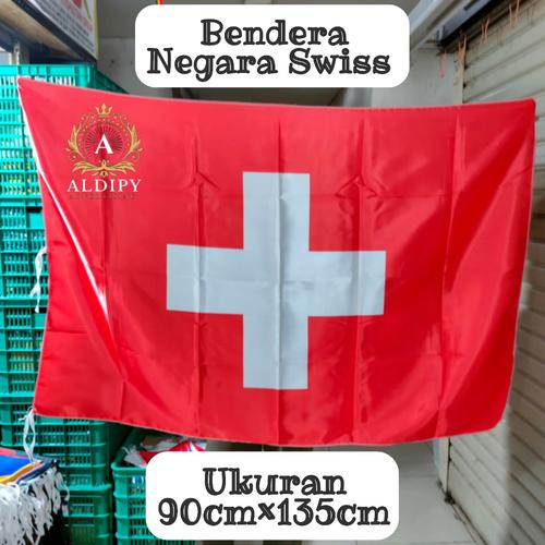 Jual Bendera Negara Swiss Bahan Satin Printing Ukuran 90cm×135cm ...