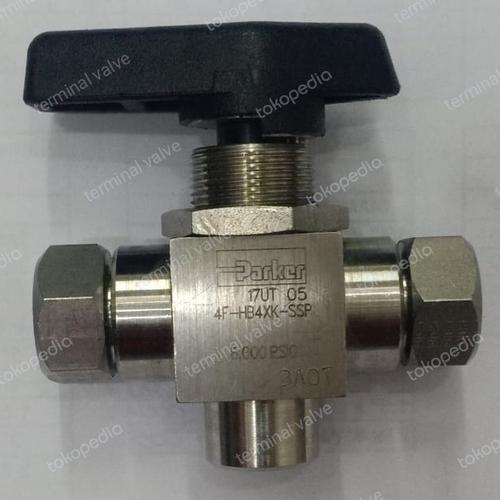 Jual 3way ball valve parker 4F-HB4XK-SSP/ball valve parker 1/4 3way ...