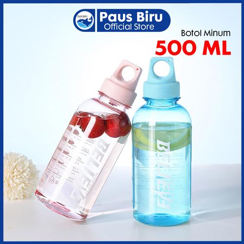 Jual Botol Minum 500ml Aesthetic Portable Tempat Minum Sport Bening ...