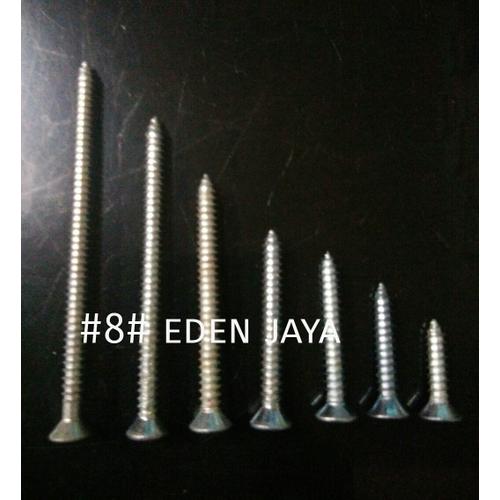 Jual SEKRUP PUTIH # 8 X 3/4" ( 2 CM) PAKU SKRUP(Bungkus isi = 10 pcs ...