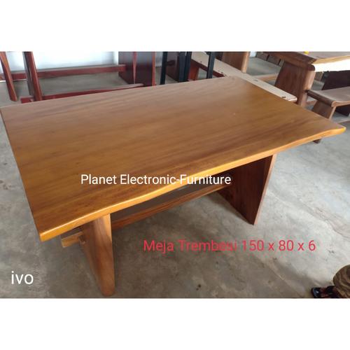 Jual Meja makan Kayu Trembesi 150cm lebar 80cm Meja Cafe Dining Table ...