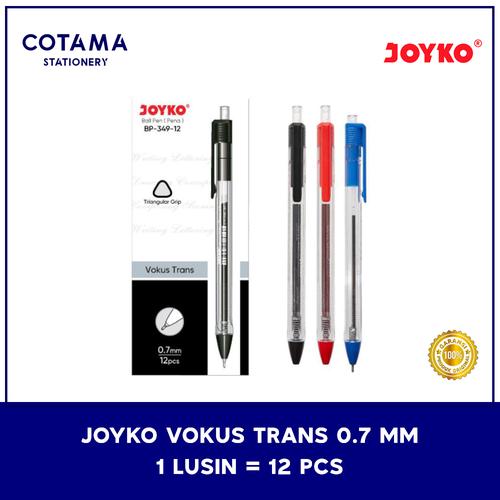 Jual Pulpen Joyko BP-349 Vokus Trans 0.7 mm - 1 lusin isi 12 pcs - Hitam - Jakarta Barat ...