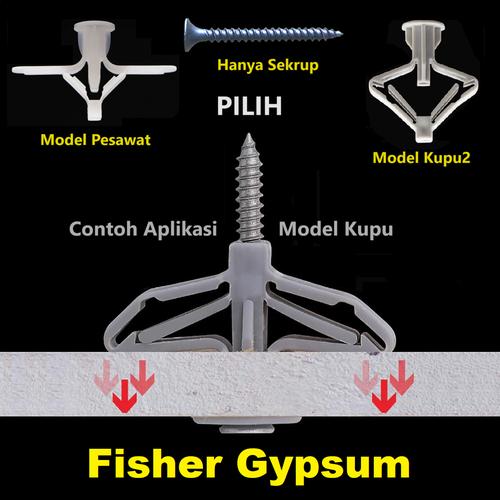 Jual 100 pcs Fisher Gypsum Viser Sekrup Plafon Gipsum Fiser Skrup Dinding - Kupu2 Abu - Kota ...