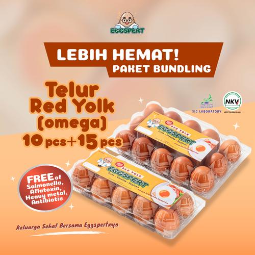 Jual Telur Ayam Red Yolk (Omega) Eggspert PAKET BUNDLING Isi 10pcs ...