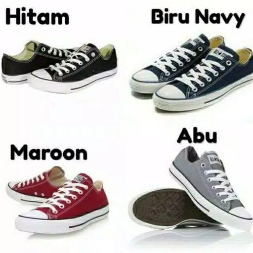 Promo sepatu Converse merah model pendek all star best quality + box ...