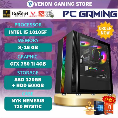 Jual Pc Gaming | Intel i3 10105F | GTX 750 Ti 4GB | 16GB DDR4 | SSD ...